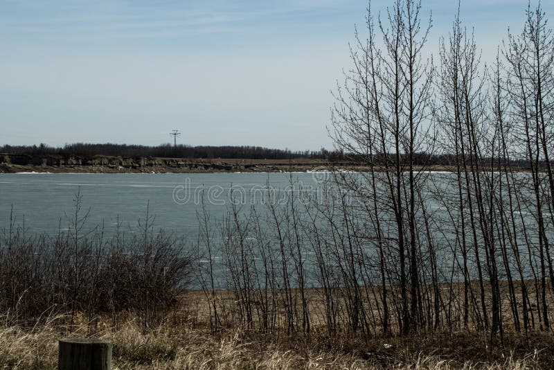 An Early Warm Spring Day. Dickson Dam, Red Deer County, Alberta, Canada ...