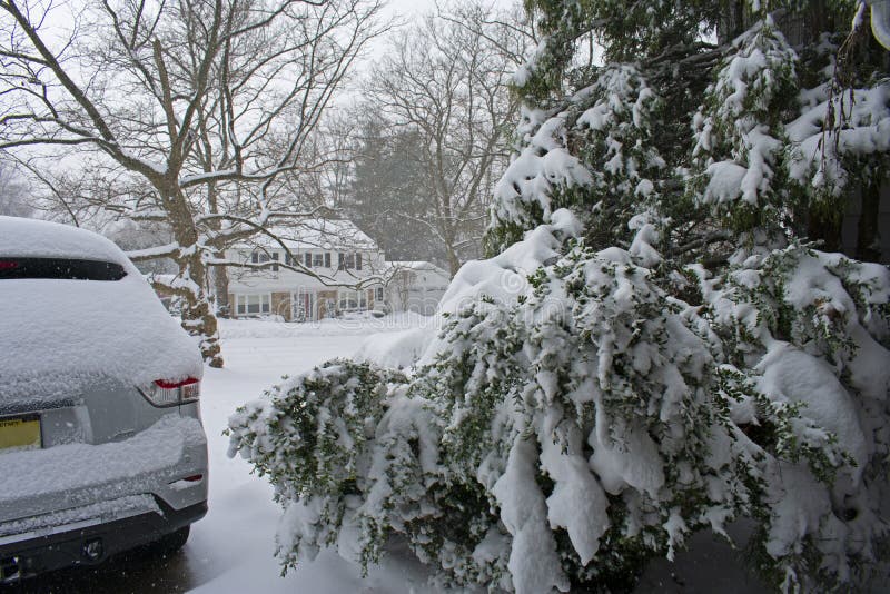 Early Winter Snowfall -03 stock image. Image of residential - 205396723