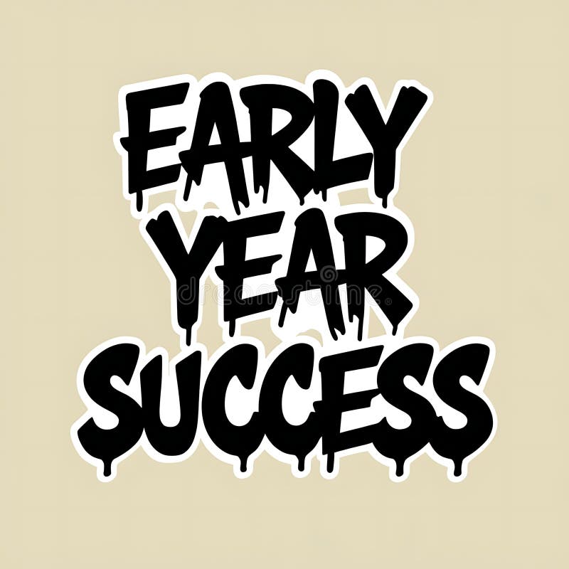 Early Year Success Graffiti Style Design Stock Illustration ...