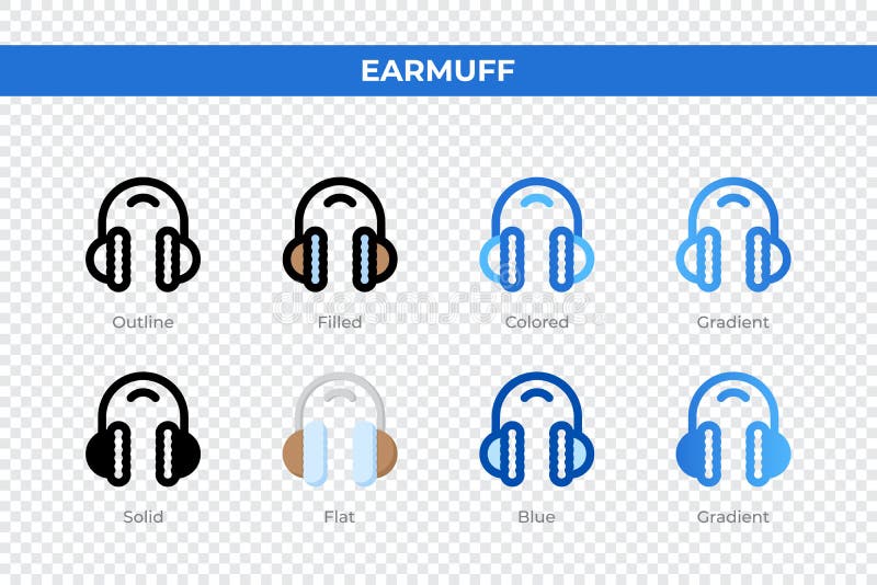 Earmuff Icons in Different Style. Earmuff Icons Set. Holiday Symbol ...