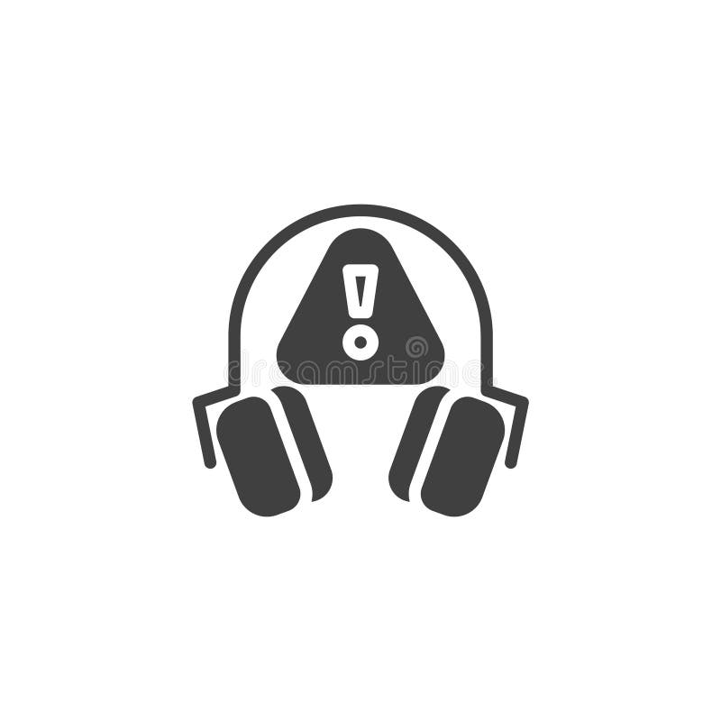 Earmuffs with a Warning Sign Vector Icon Stock Vector - Illustration of ...