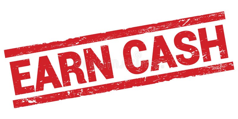 EARN CASH Text on Red Rectangle Stamp Sign Stock Illustration ...