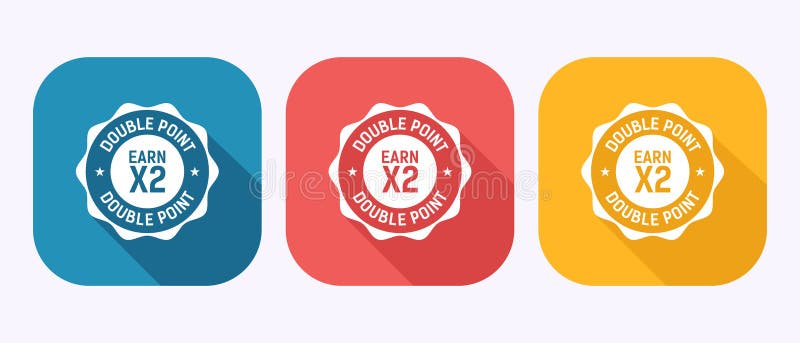 Earn X2 Double Point Icon Design Illustration. Earn X2 Label Badge Sign ...