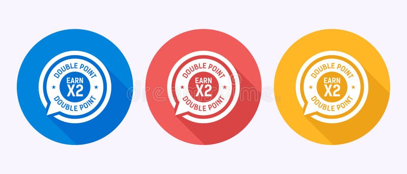 Earn X2 Double Point Icon Design Illustration. Earn X2 Label Badge Sign ...