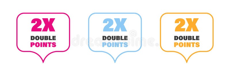 Earn X2, Double Reward Points. Icons Set Stock Vector - Illustration of ...