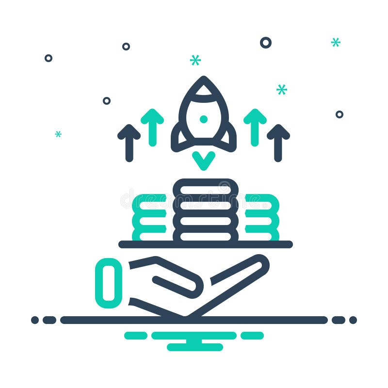 Mix Icon for Earn, Revenue and Cash Stock Vector - Illustration of cash ...