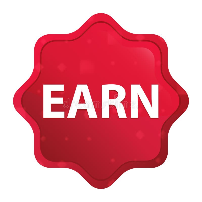Earn Misty Rose Red Starburst Sticker Button Stock Illustration ...