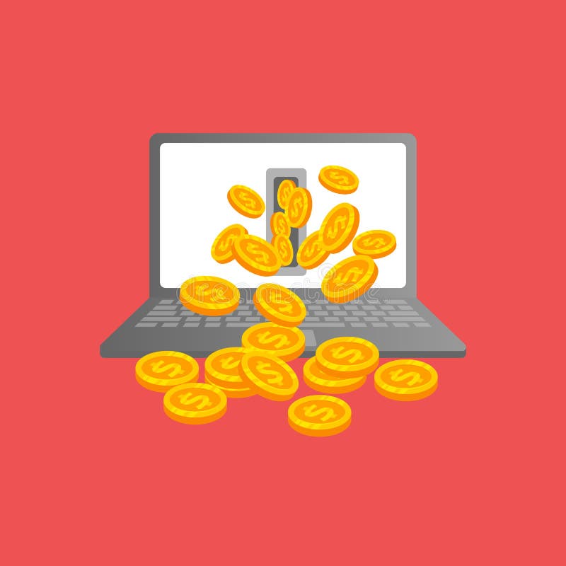 Earn Money Online Vector Design Illustration. Making Money Online Icon ...