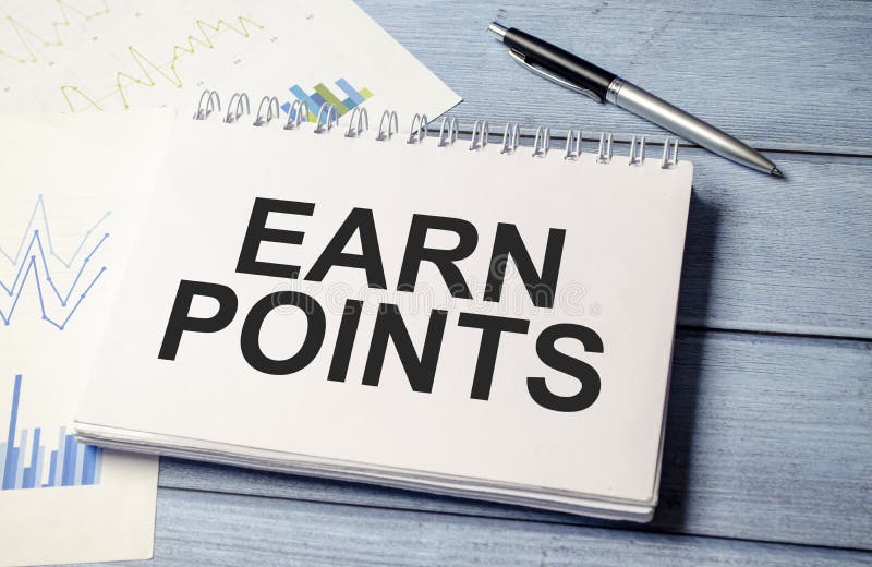 Earn Points Text on Notebook and Charts Stock Photo - Image of earn ...