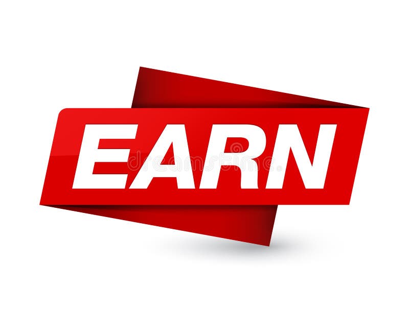 Earn premium red tag sign stock illustration. Illustration of sign ...