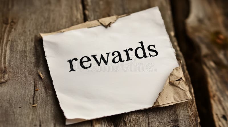 Earn Rewards Rustic Wooden Board with Handwritten Note Inviting Customers To Join a Loyalty ...