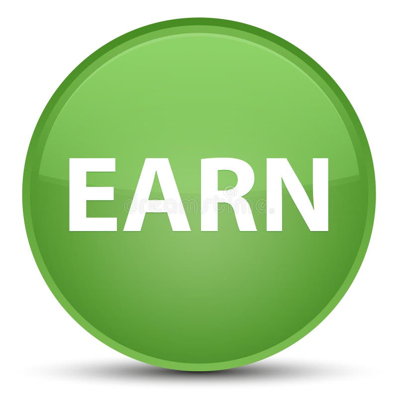 Earn Special Soft Green Round Button Stock Illustration - Illustration ...