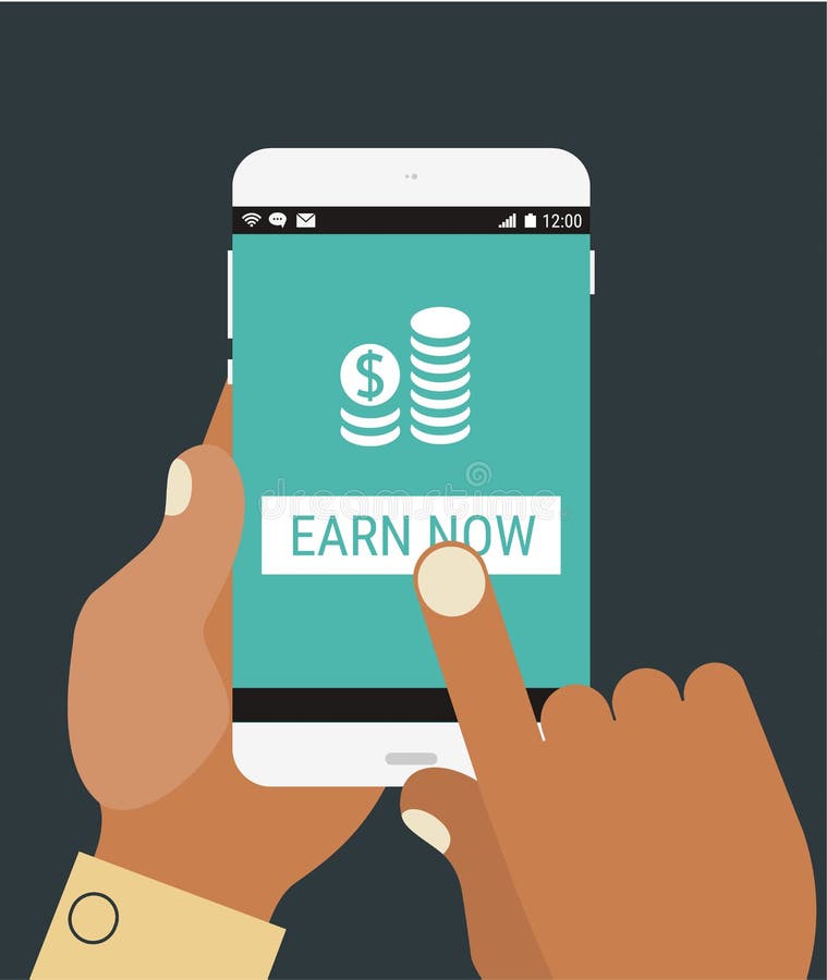 Modern Concept Of Hand Holding Mobile Device With Media Player App