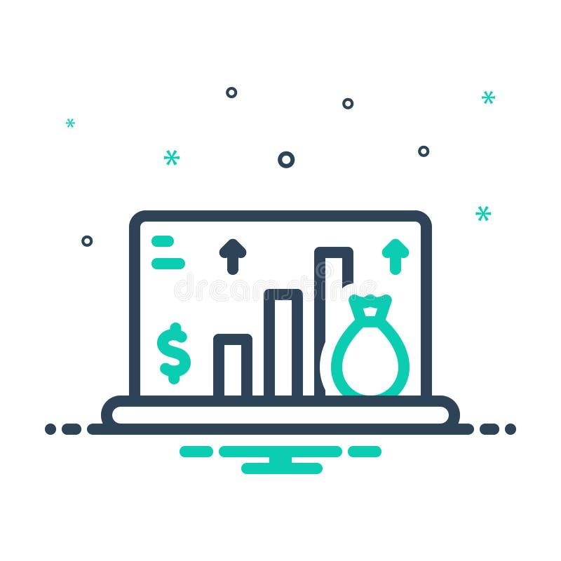 Mix Icon for Earned, Increase and Dollar Stock Vector - Illustration of ...