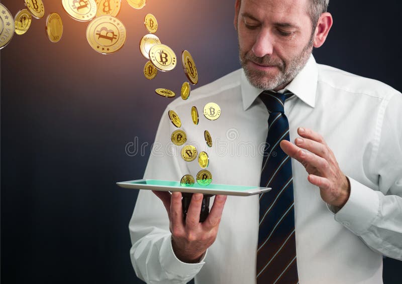 Earning Bitcoins stock photo. Image of bitcoin, isolated - 70133440