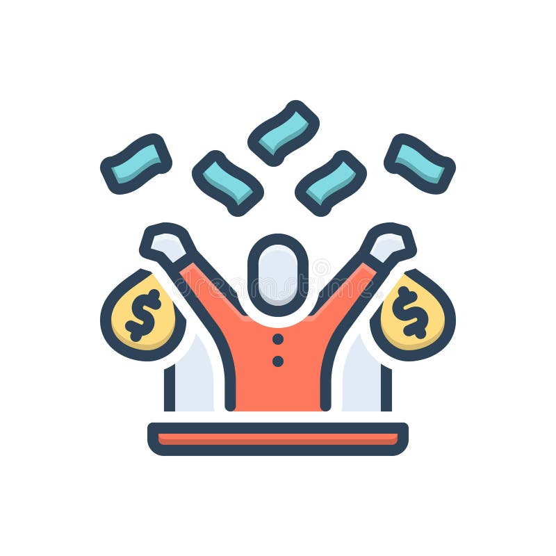 Color Illustration Icon for Earning, Cashflow and Income Stock ...
