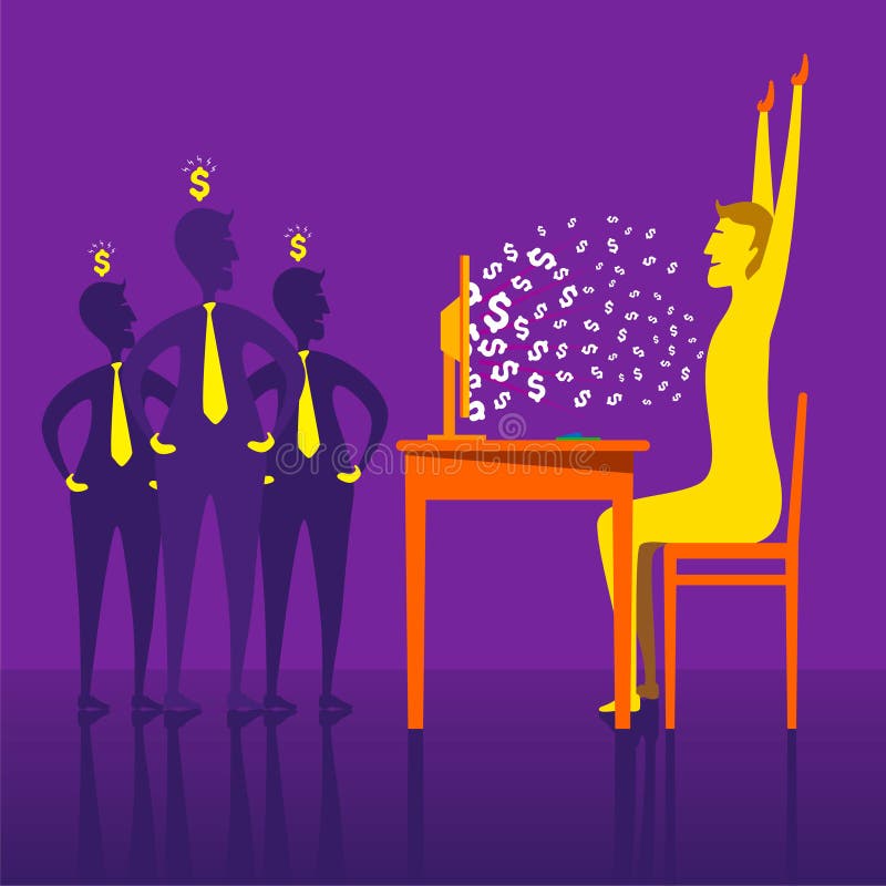 Earning Money through E-business Design Stock Vector - Illustration of ...