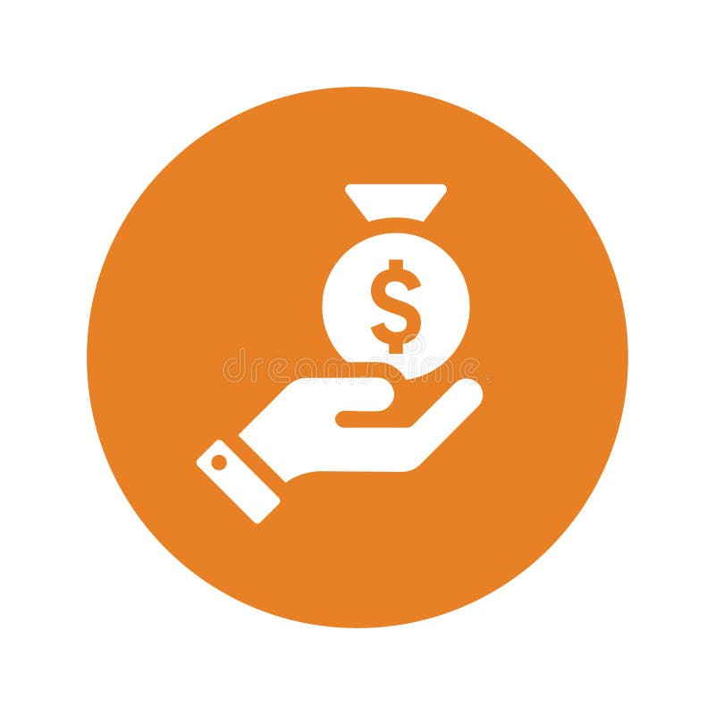 Earning, Money on Hand Icon. Outline Design Stock Illustration ...