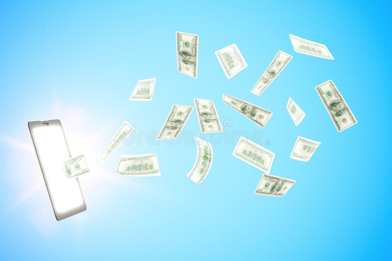 Earning Money Online with Digital Tablet and Dollars Stock Image ...