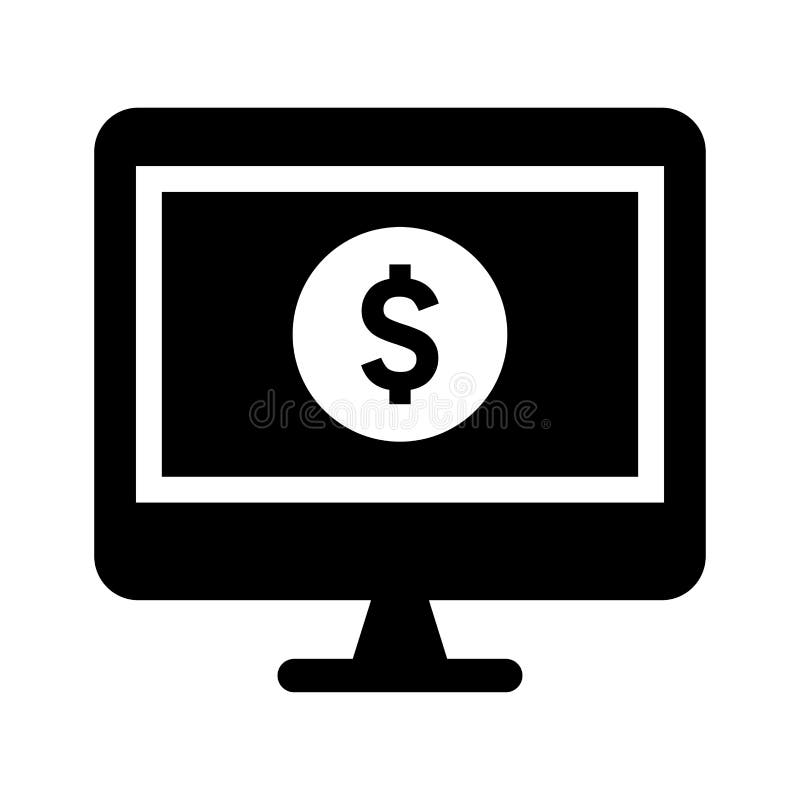 Earning, Money Online Icon. Black Vector Graphics Stock Vector ...