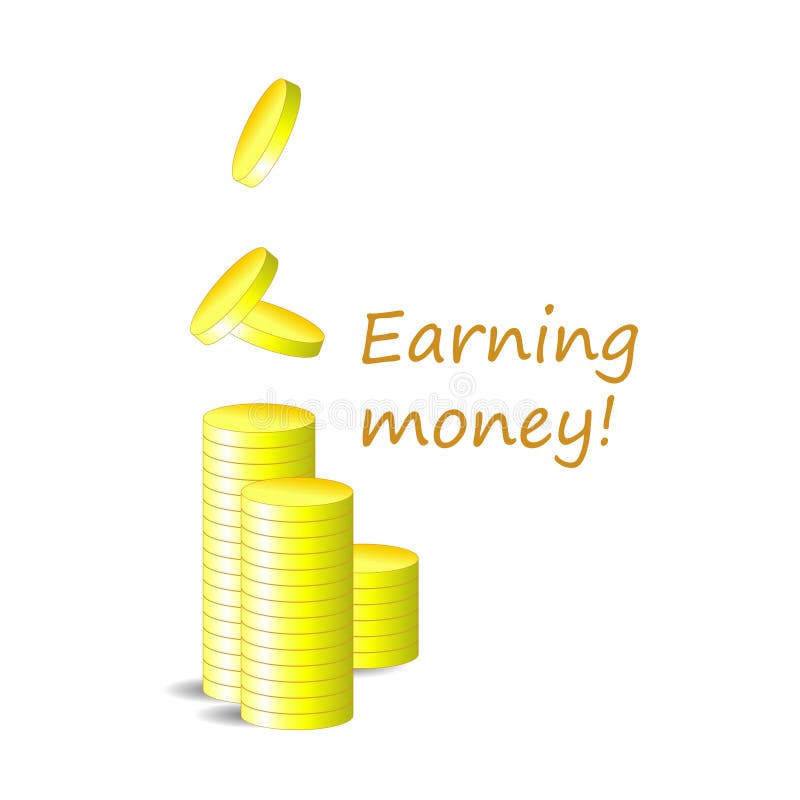Earning money! stock illustration. Illustration of earning - 42357763