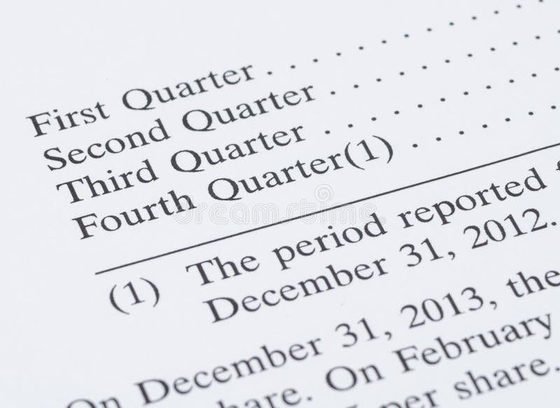 Earning report by quarter stock photo. Image of market - 41862840