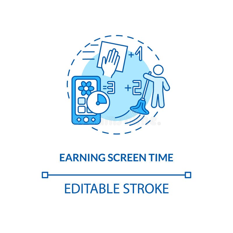 Earning Screen Time Concept Icon Stock Vector - Illustration of ...