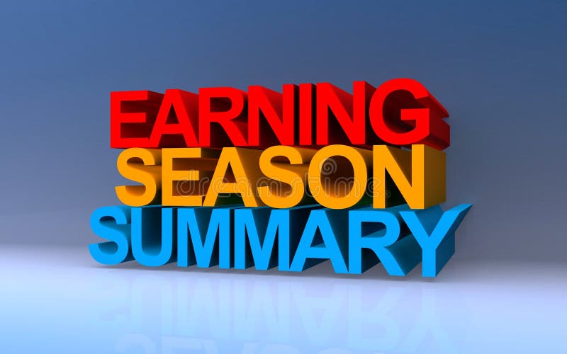 Earning Season Summary on Blue Stock Illustration - Illustration of ...