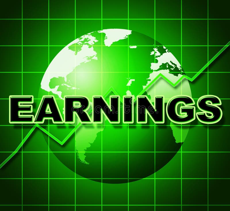 Earnings Graph Shows Company Sales and Income Stock Illustration ...