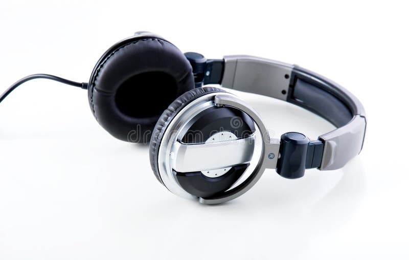 Earphone stock image. Image of modern, closeup, music, chrome - 154485