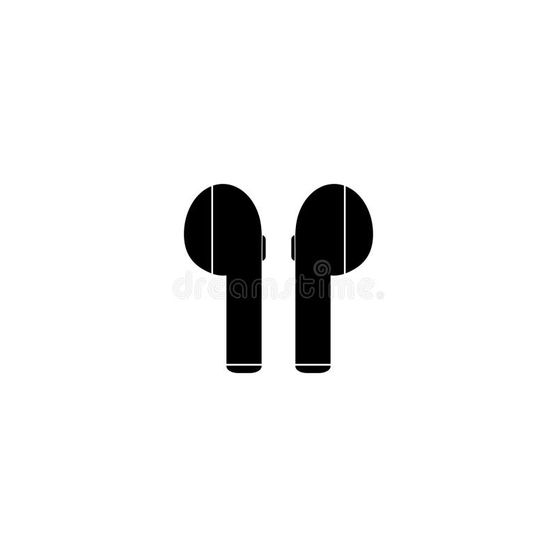 Earphone Bluetooth Icon Design Isolated on White Background Stock ...