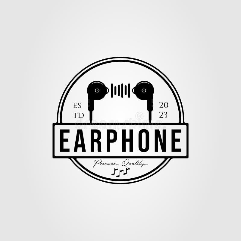 Earphone or Headset with Sound Wave Logo Vector Illustration Design ...