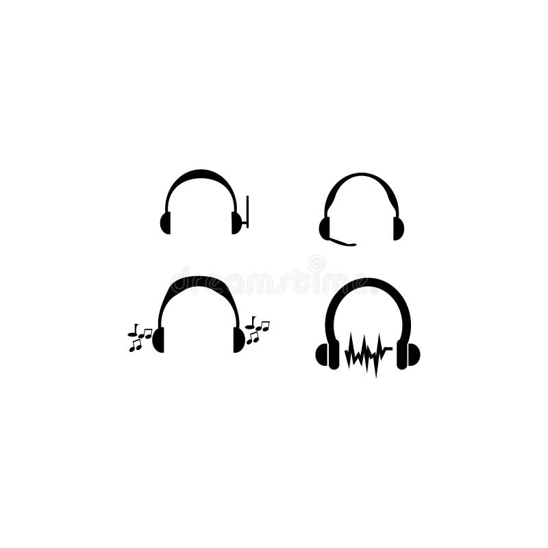 Earphone Icon Logo, Vector Design Stock Vector - Illustration of ...