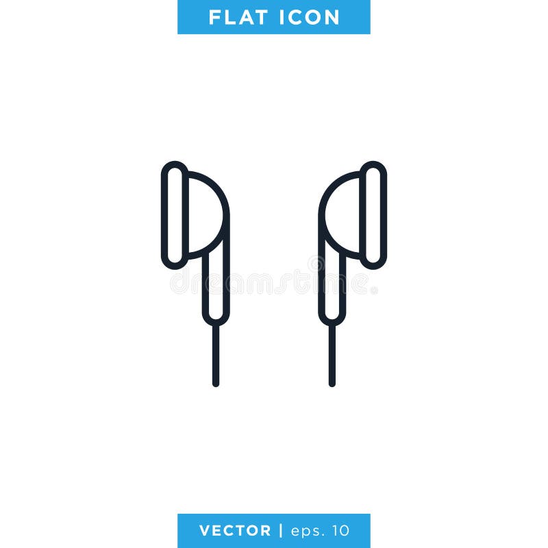 Earphone Icon Vector Design Template. Stock Vector - Illustration of ...