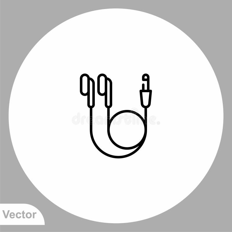 Earphone Vector Icon Sign Symbol Stock Vector - Illustration of ...