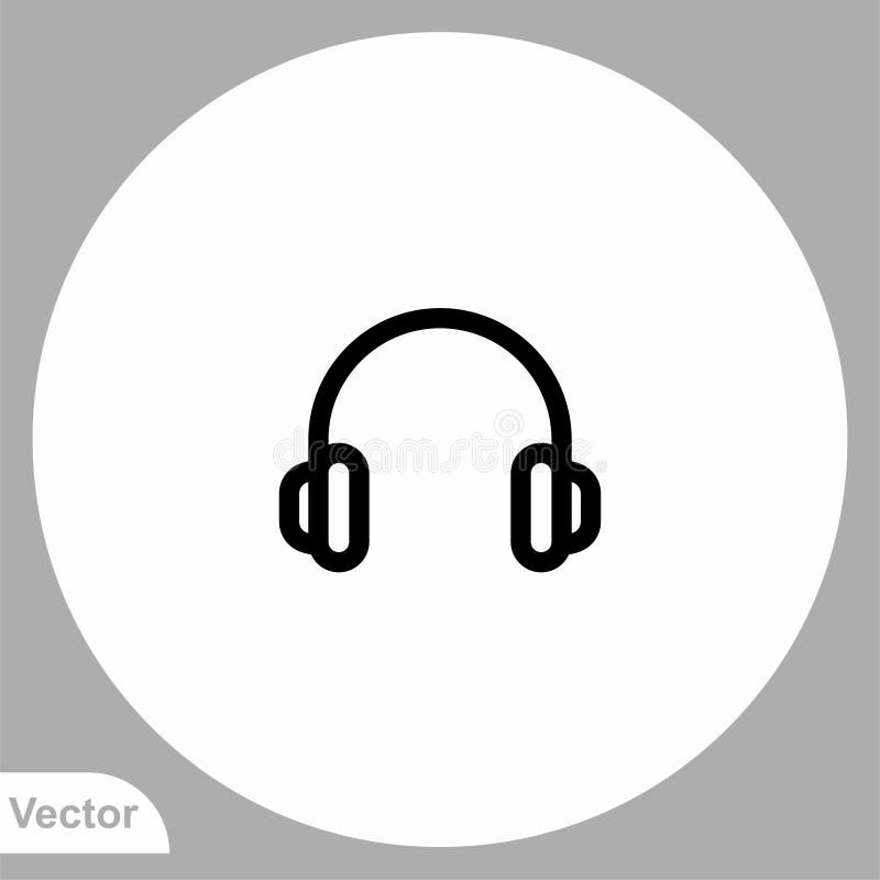 Earphone Vector Icon Sign Symbol Stock Illustration - Illustration of ...