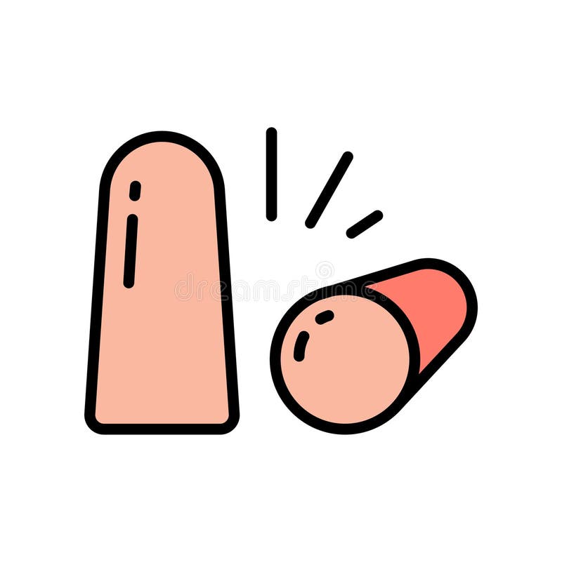 Earplug Color Icon. Flat Style Sign Isolated on White. Silicone, Foam ...