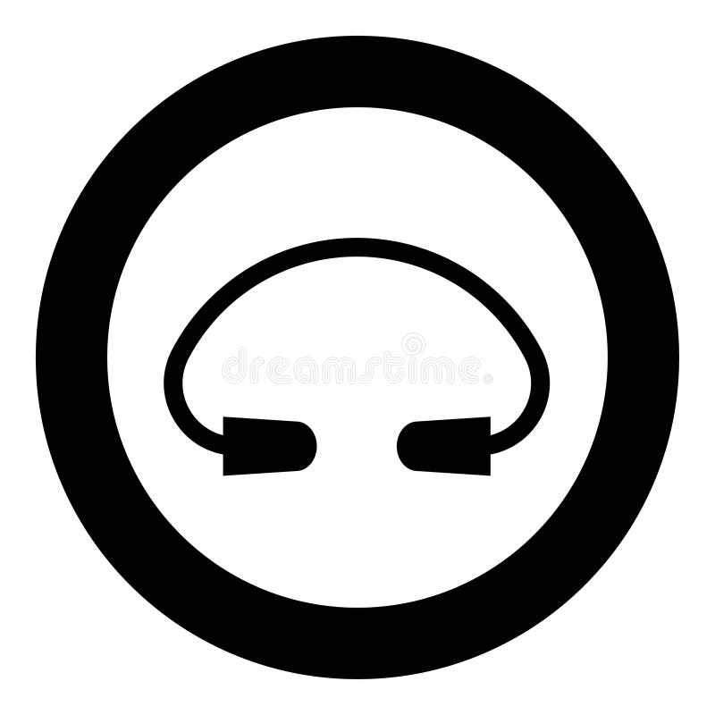 Earplug Ear Plug Protection Device Icon in Circle Round Black Color ...