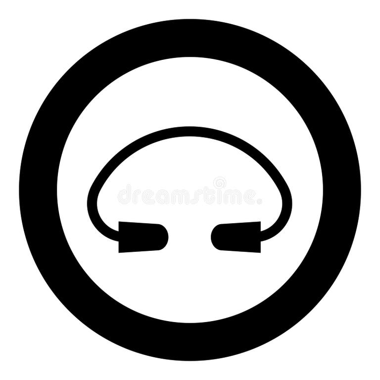 Earplug Ear Plug Protection Device Icon in Circle Round Black Color ...