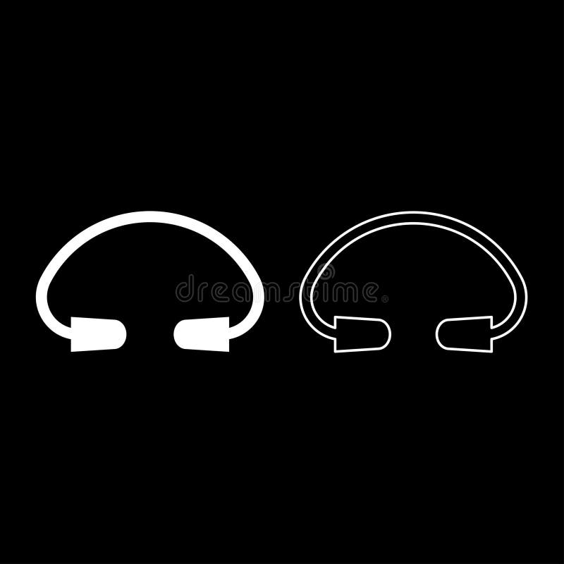 Earplug Ear Plug Protection Device Set Icon White Color Vector ...