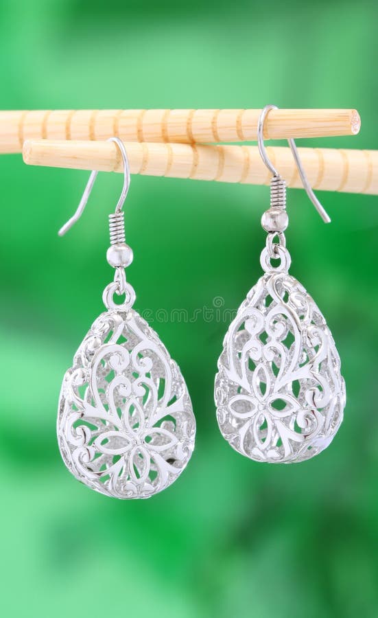 Earring stock photo. Image of silver, sparkle, dangle - 5404422