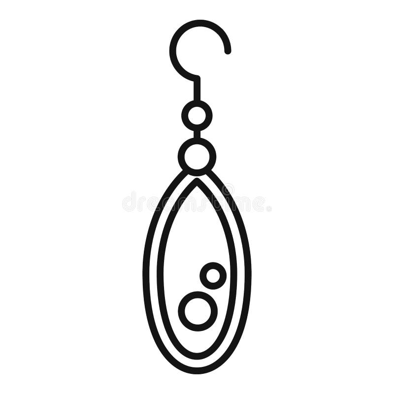 Earring Icon, Outline Style Stock Vector - Illustration of earring ...