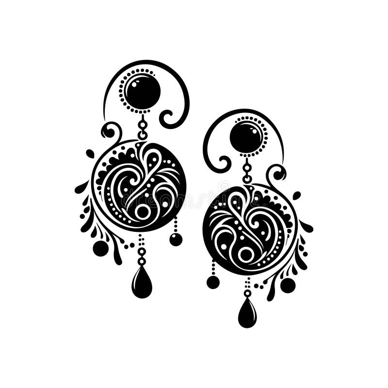Earring Silhouette Vector Illustration Artwork Stock Vector ...
