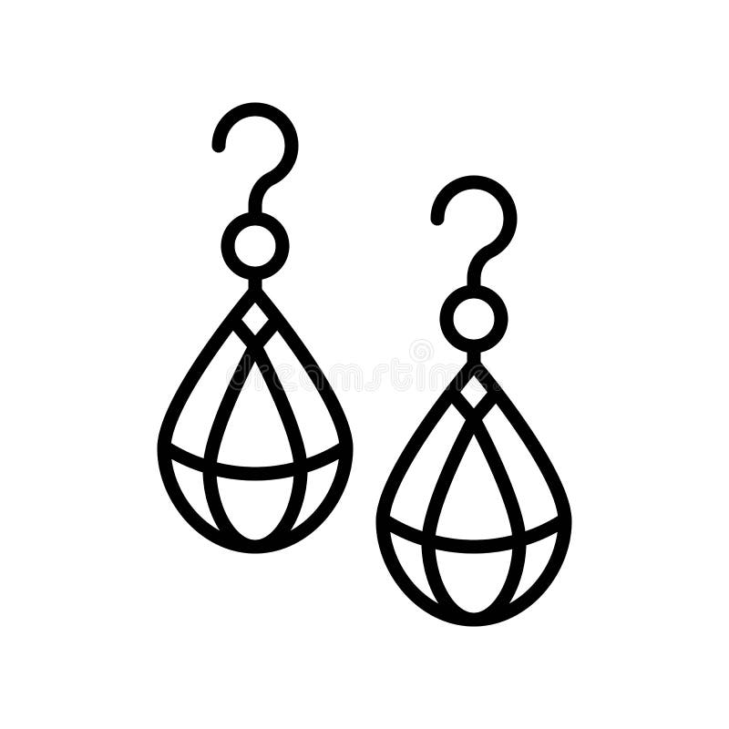 Earring Vector Illustration, Isolated Filled Style Icon Stock Vector ...