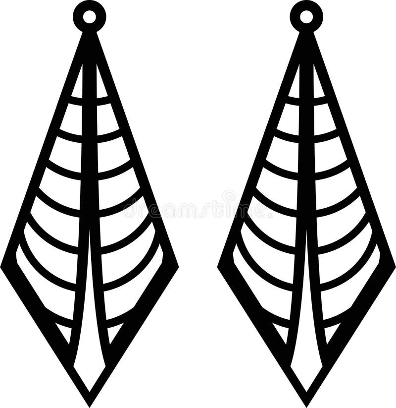 Earrings Design Svg Vector Template Cutfile for Cricut and Silhouette ...