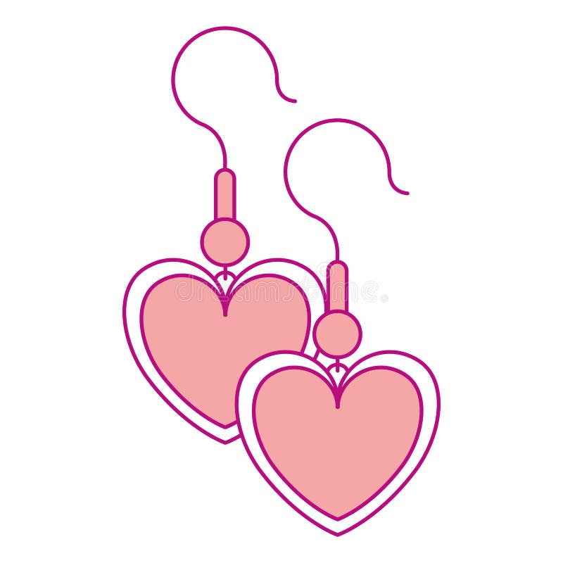 Earrings with heart shape stock vector. Illustration of heart - 110655885