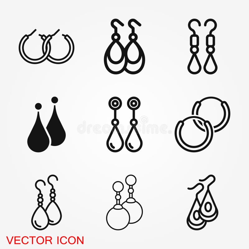 Earrings Icon. Vector Illustration of Pearl Earrings Vector Icon Stock ...