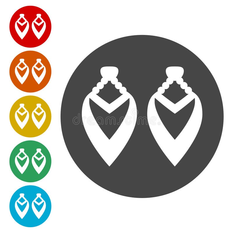 Earrings Icons Set - Illustration Stock Vector - Illustration of color ...