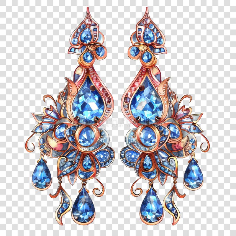 Earrings Indian Illustration Realistic Stock Illustration ...