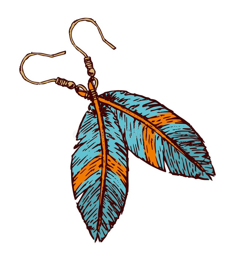 Earrings Feather Stock Illustrations – 378 Earrings Feather Stock ...